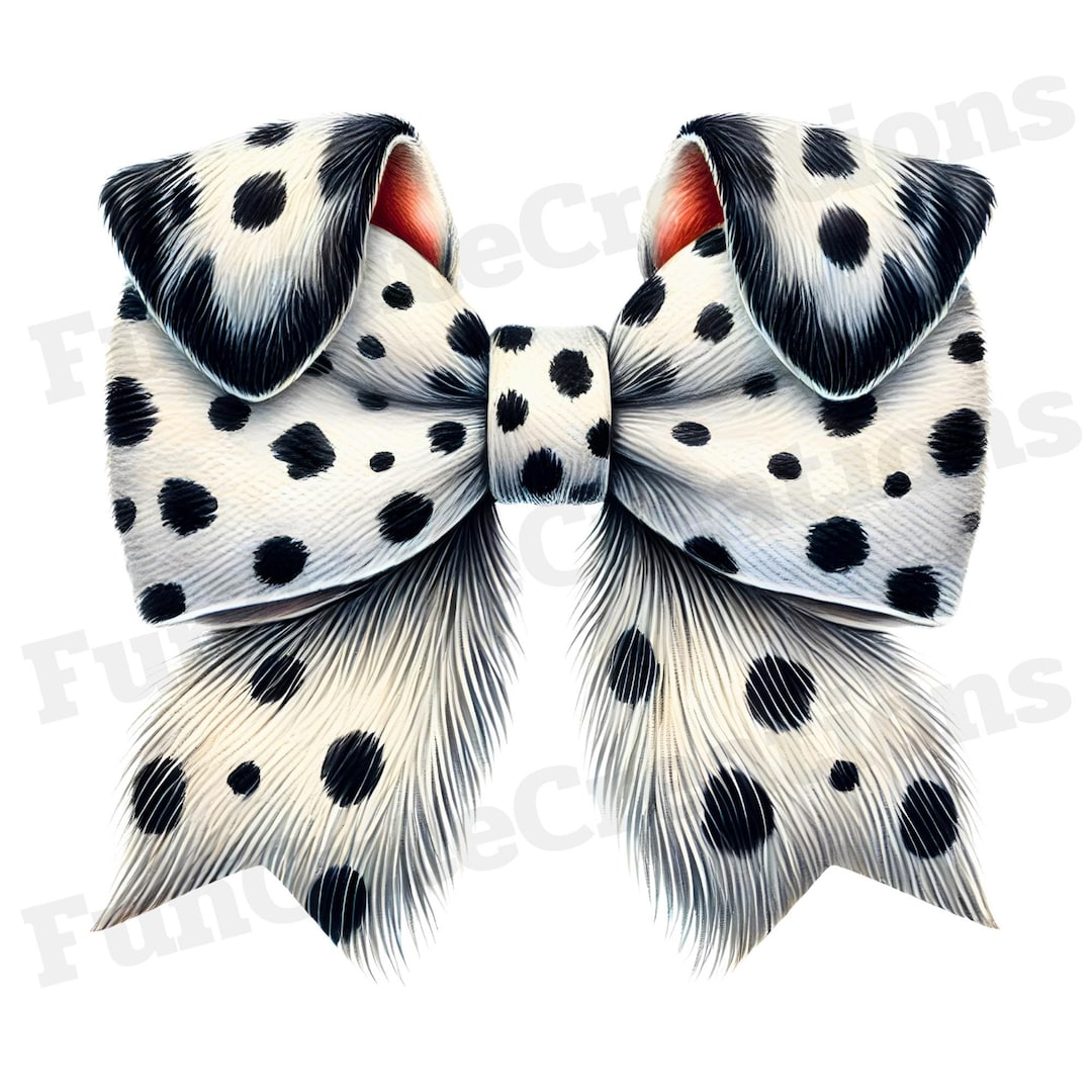 Dalmatian Coquette Bow PNG, Dalmatian Spots Bow Clipart, Printable ...