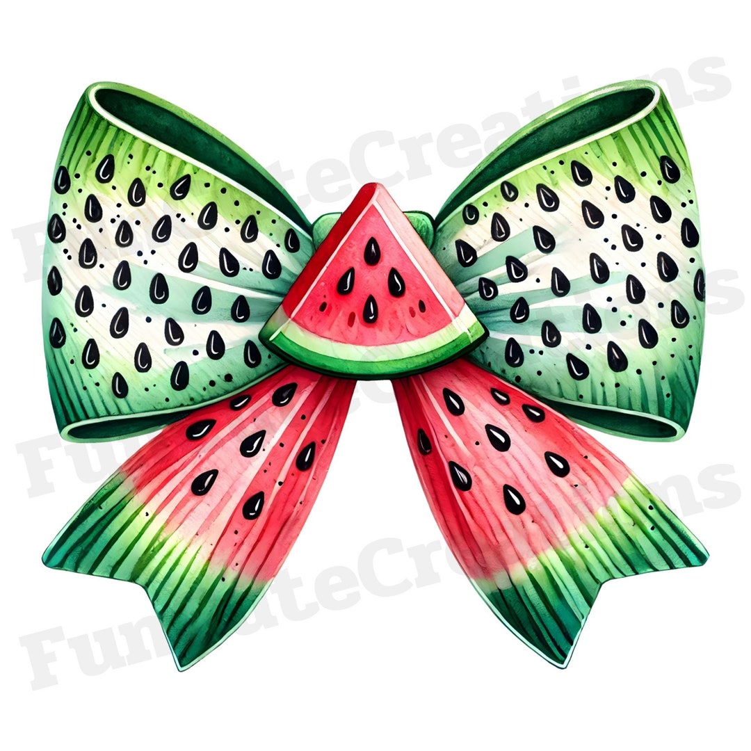 Watermelon Coquette Bow PNG, Summer Bow PNG, Juicy Fruit Bow Clipart ...