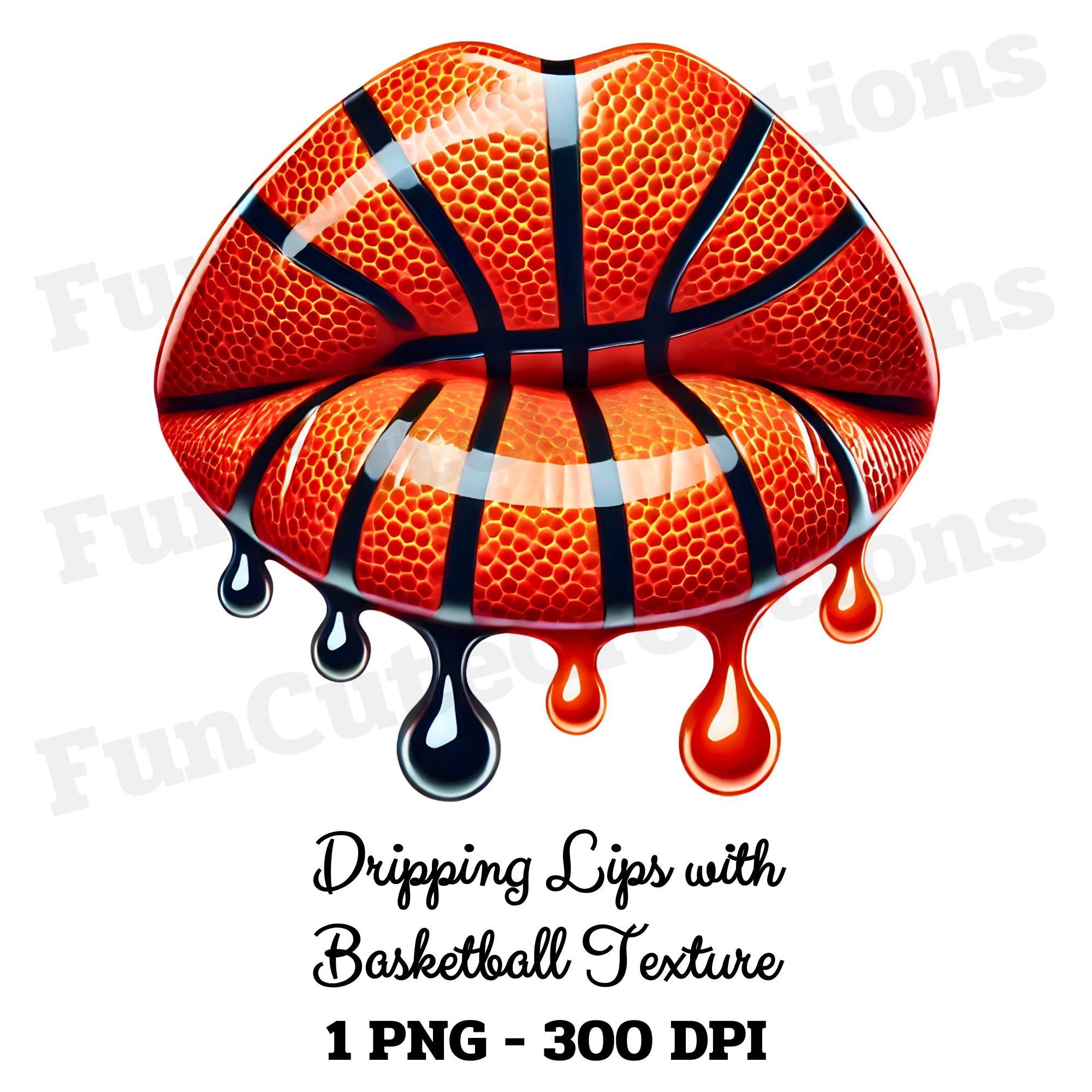 Dripping Lips With Basketball Texture PNG, Basketball Lips Clipart ...