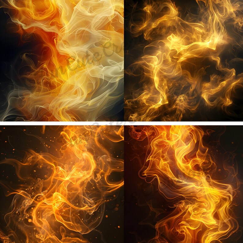 Orange and Yellow Flame and Smoke Backdrop, Vibrant Flame and Smoke ...