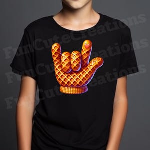 Waffle Hand Glove I Love You ASL PNG, Breakfast Hand Sign PNG, Waffle ...