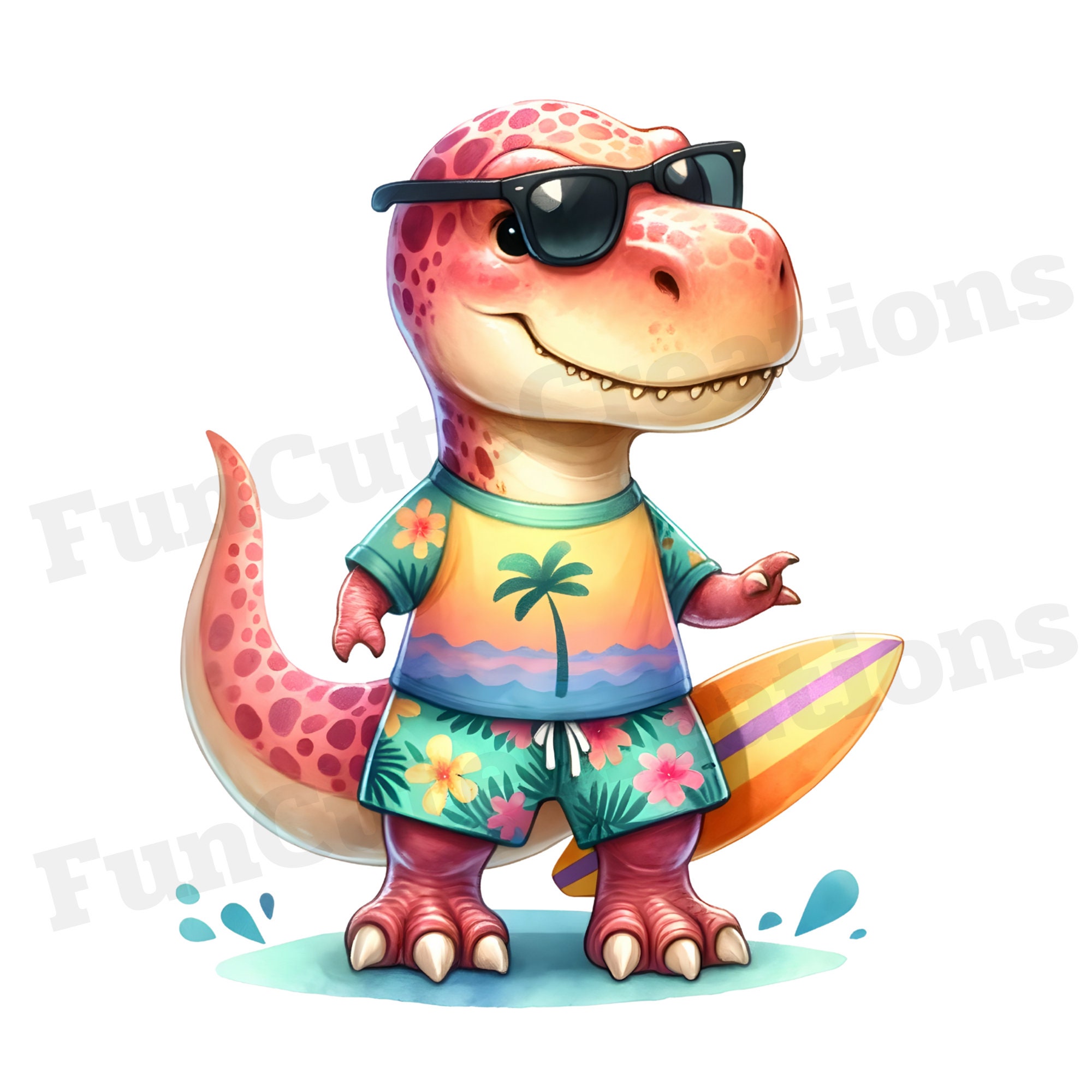Summer Dinosaur Clipart, Dinosaur PNG, Beach Dinosaur, Dinosaur Lover ...