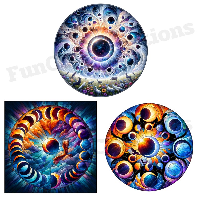Solar Eclipse Stained Glass Clipart, April 8th 2024, Solar Eclipse ...