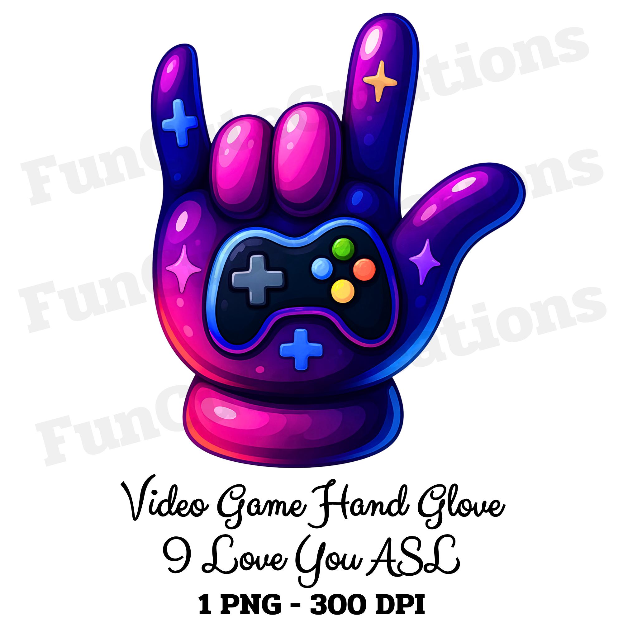 Video Game Hand Glove I Love You ASL PNG, Gamer Clipart, Gaming Clipart ...