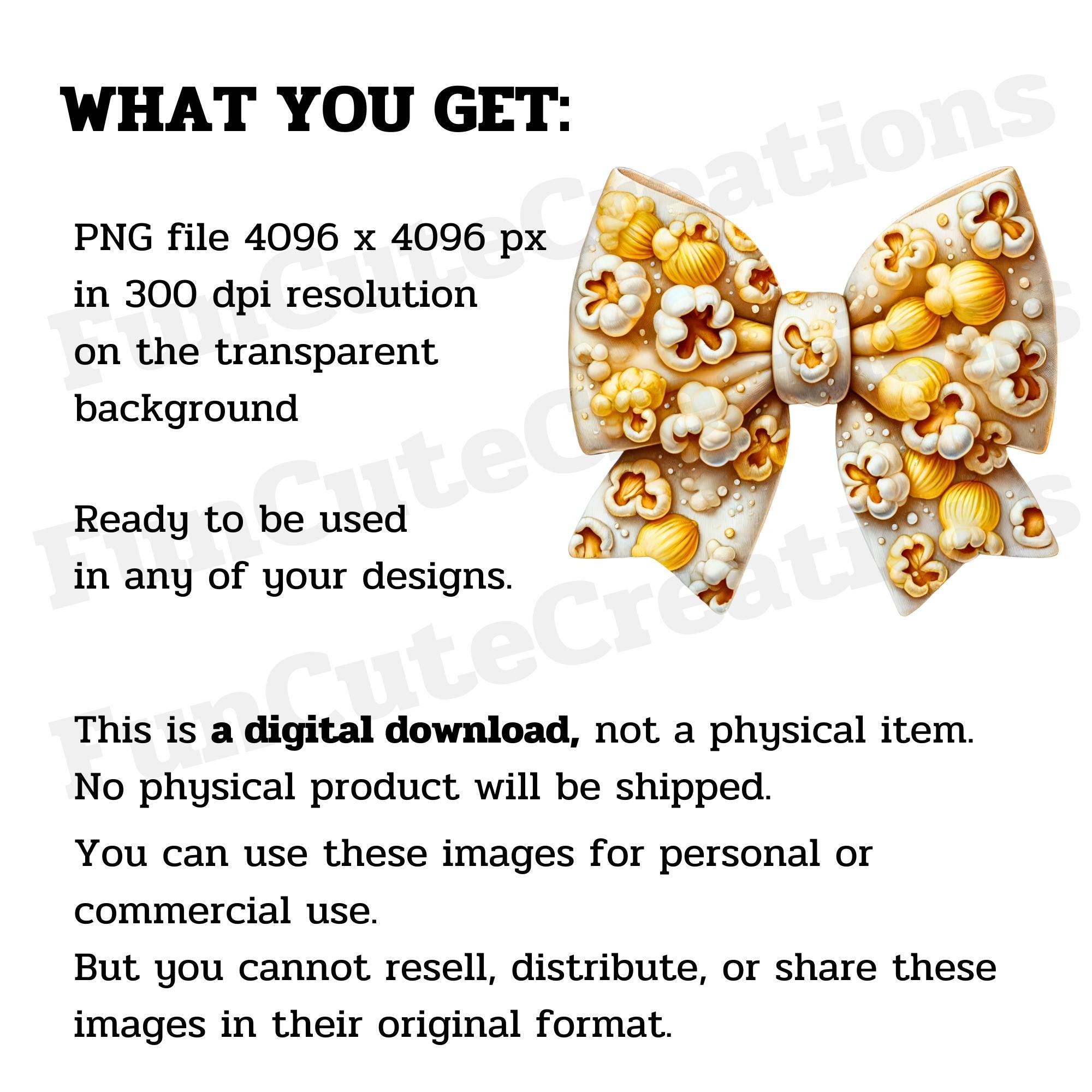 Coquette Bow Popcorn PNG, Movie Night PNG, Girly Snack PNG, Cute ...