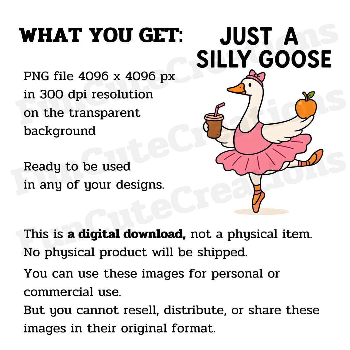 Ballet Silly Goose PNG, Just a Silly Goose PNG, Funny Ballerina Goose ...