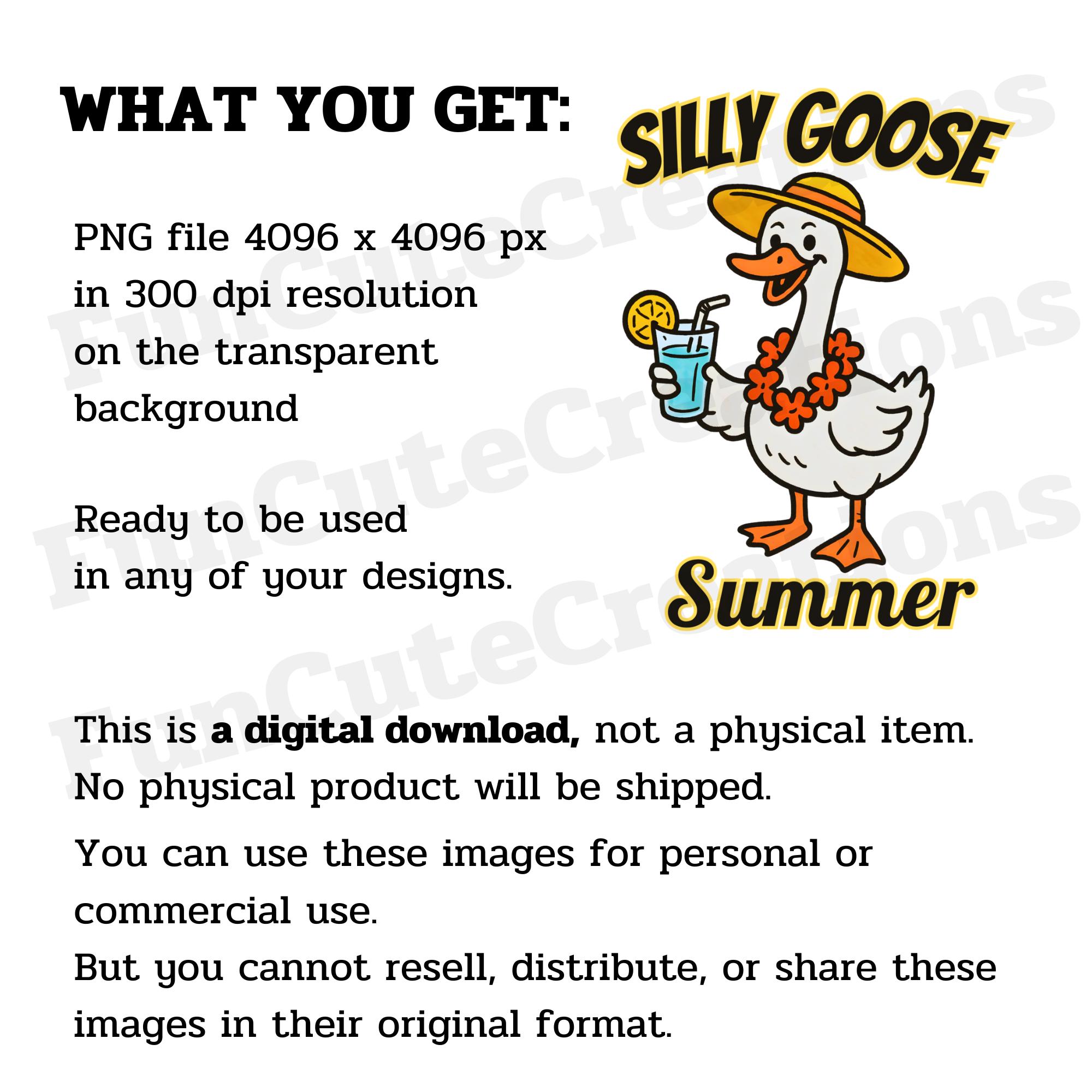 Silly Goose Summer PNG, Funny Goose PNG, Trendy Goose PNG, Vacation ...