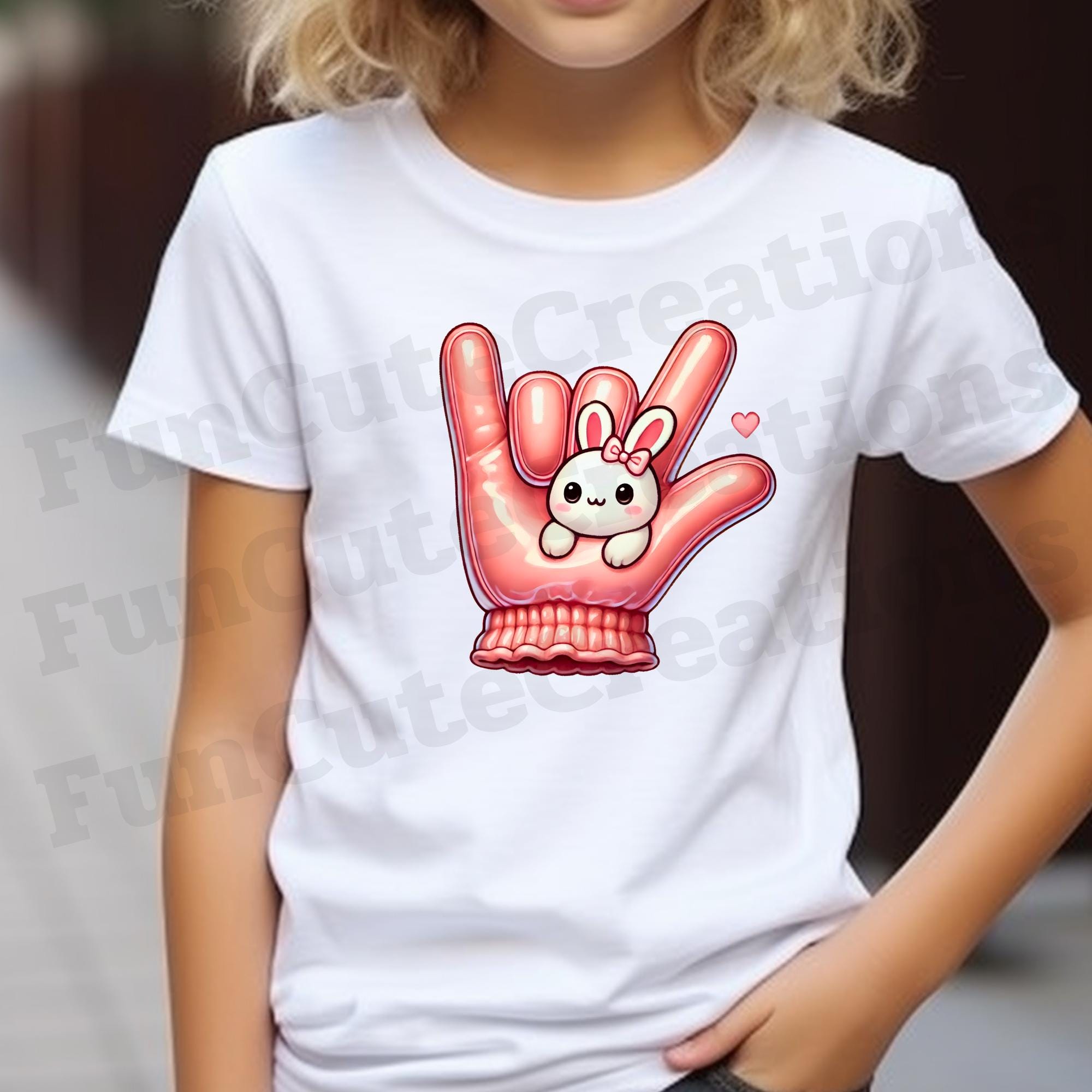 Rabbit Hand Glove I Love You ASL PNG, Cute Bunny PNG, Happy Easter Day ...