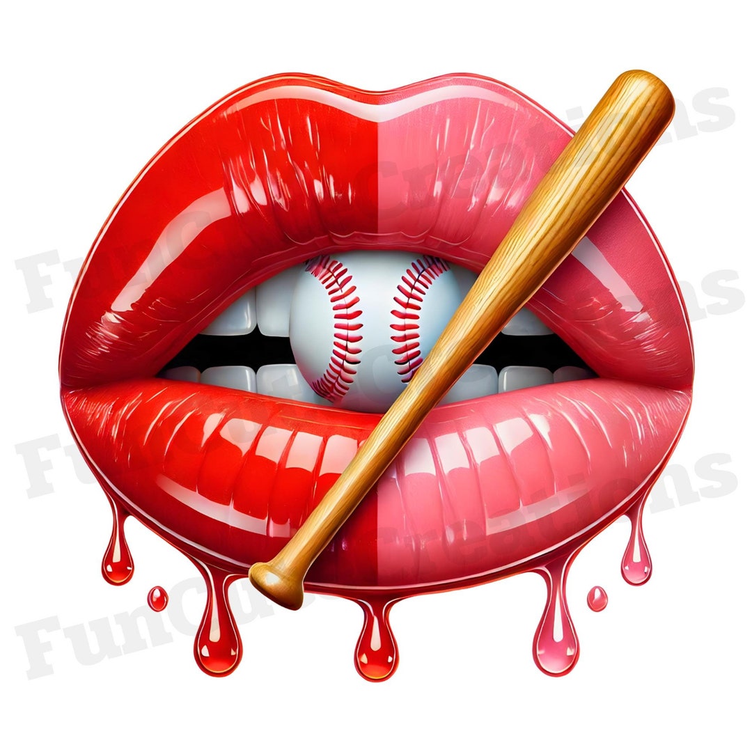 Dripping Baseball Lips PNG, Baseball Lips PNG, Sports Lips Clipart ...