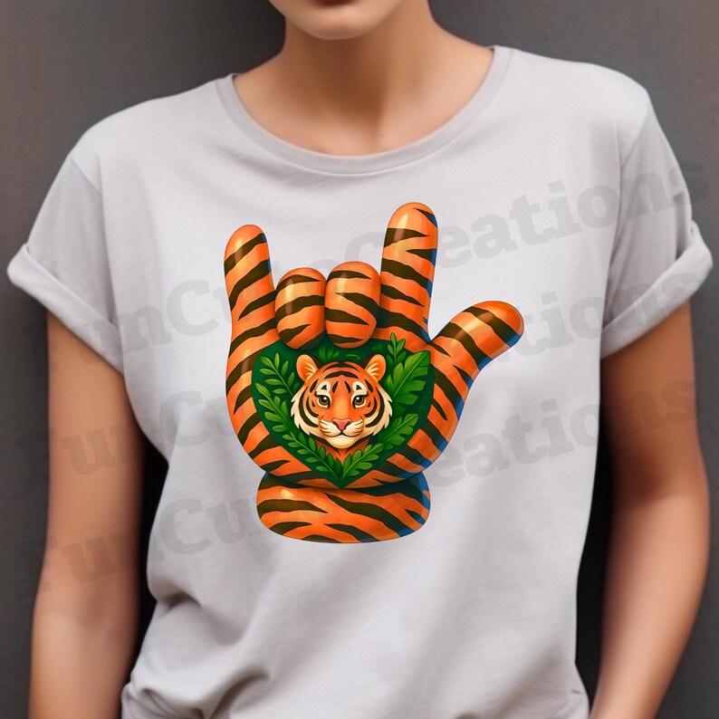 Tiger Hand Glove I Love You ASL PNG, Wildlife Conservation PNG, Tiger ...