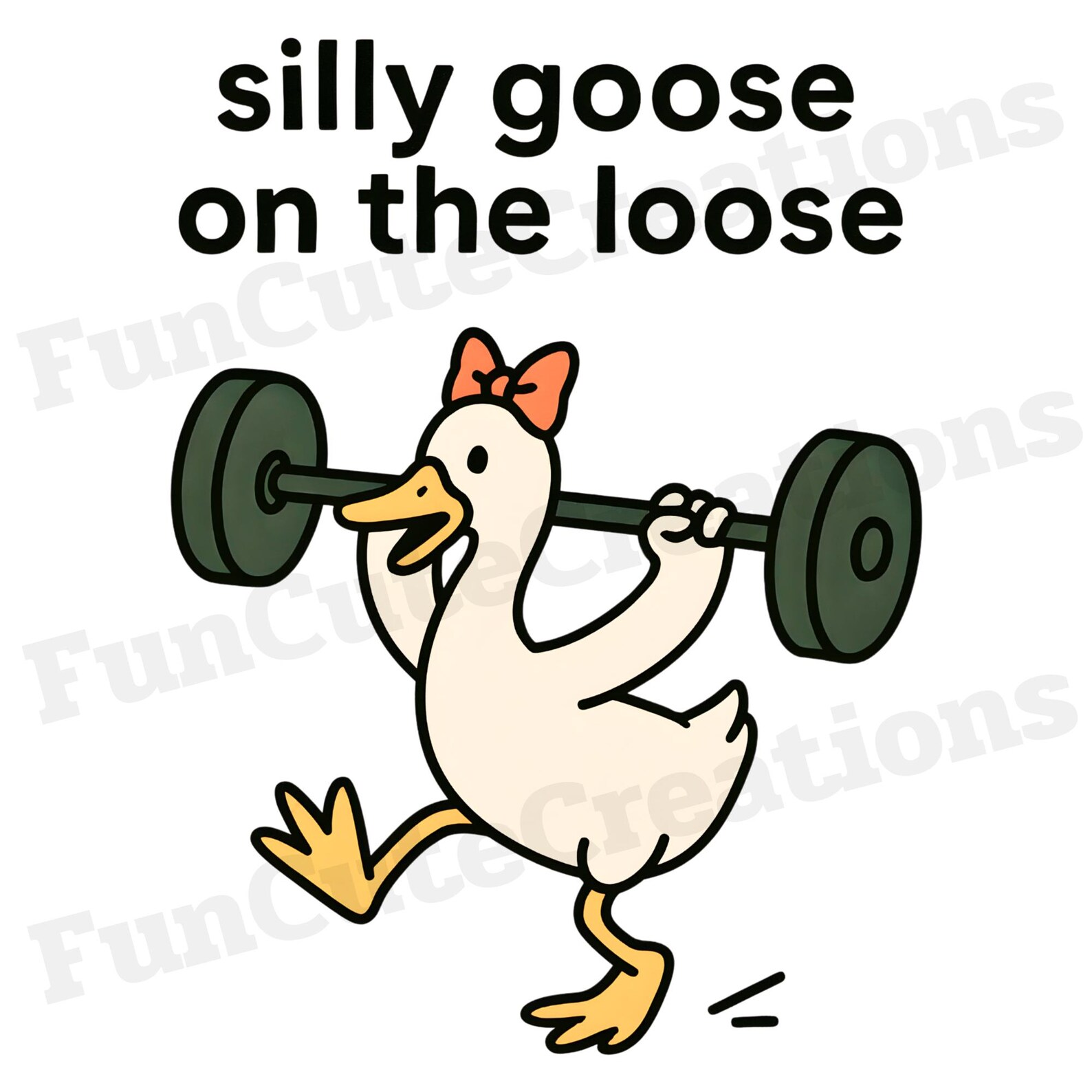 Funny Weightlifting Goose PNG, Silly Goose on the Loose PNG, Just a ...