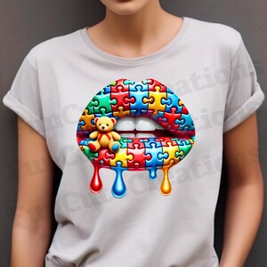 Autism Dripping Lips PNG, Autism Awareness Month, Autism Puzzle PNG ...