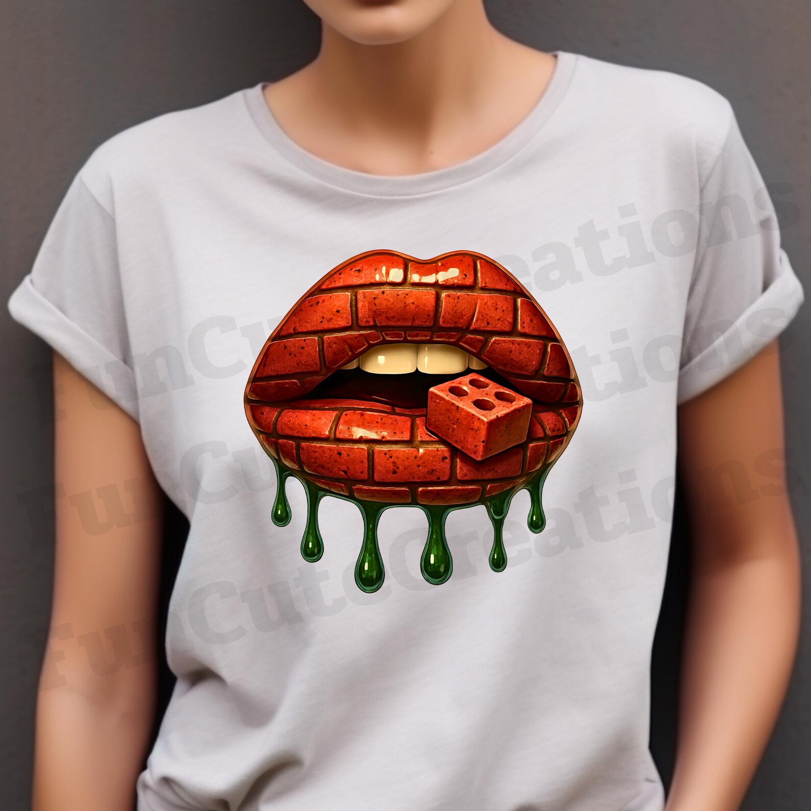 Brick Block Dripping Lips PNG, Construction Dripping Lips PNG, Brick ...