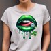 Green Dripping Lips With Clover PNG, St. Patrick’s Day PNG, Shamrock ...