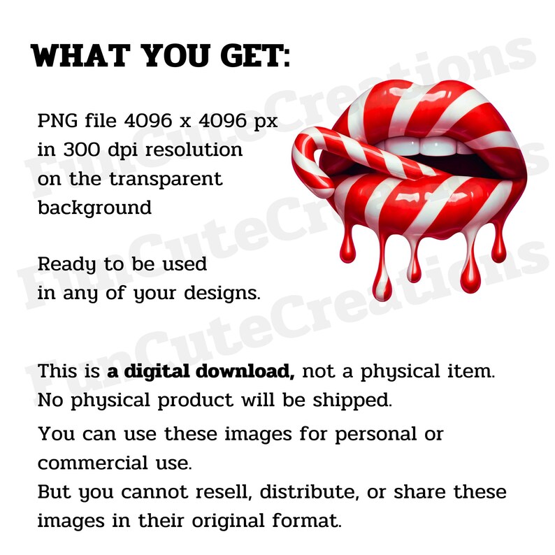 Candy Cane Dripping Lips PNG, Christmas Dripping Lips, Peppermint Lips ...