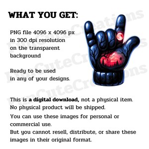 Spooky Forest Hand Glove I Love You ASL PNG, Creepy Forest Sign ...