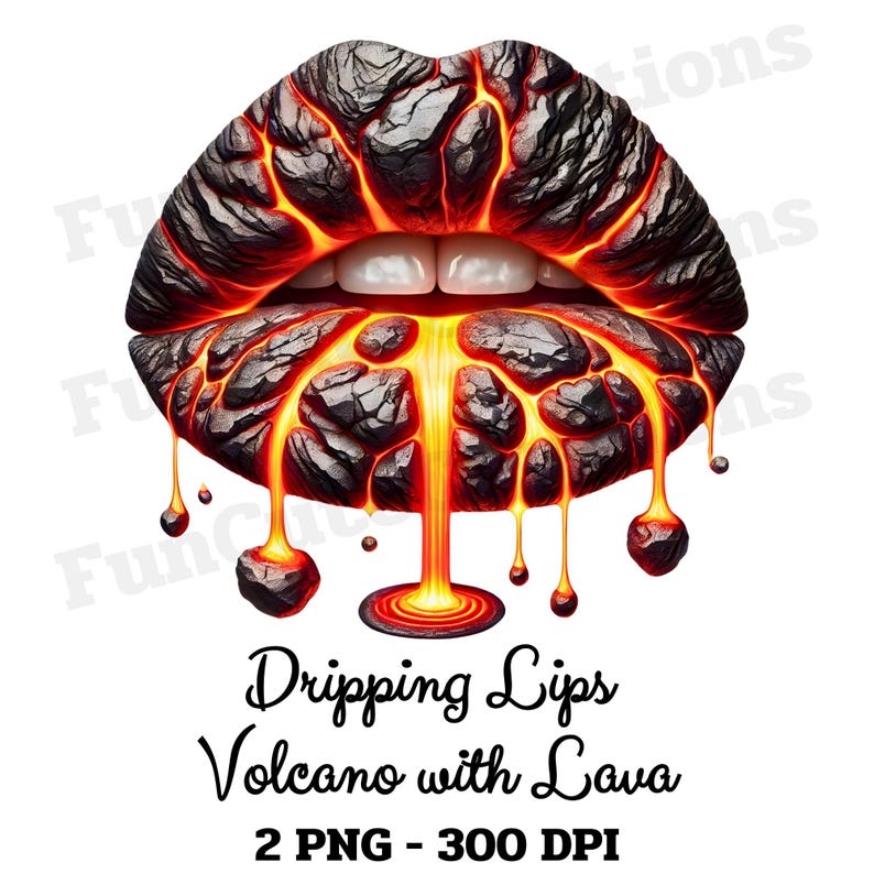 Dripping Lips Volcano With Lava PNG, Volcano Lips Clipart, Fiery Lips ...