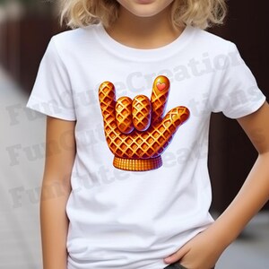 Waffle Hand Glove I Love You ASL PNG, Breakfast Hand Sign PNG, Waffle ...
