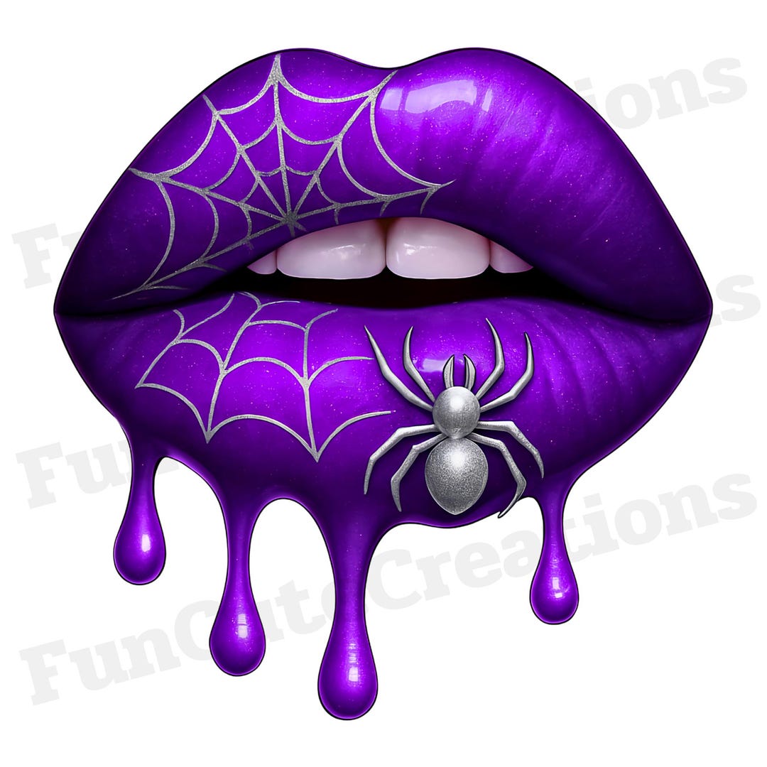 Spider Halloween Dripping Lips PNG, Halloween Lips PNG, Spooky Lips PNG ...