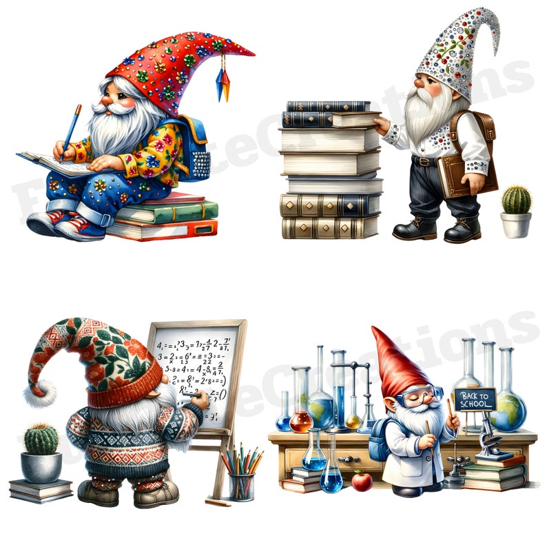 Back to School Gnome Clipart, Back to School Clipart, School Gnome ...
