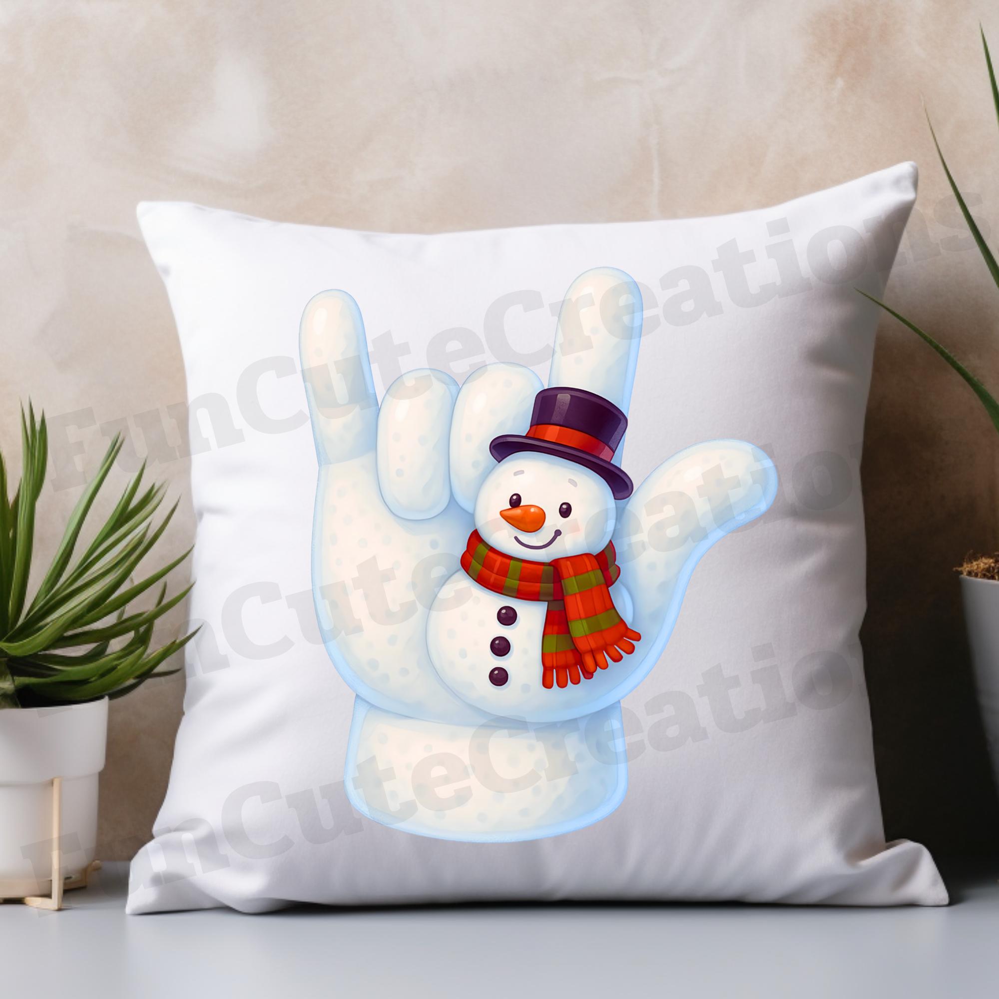 Snowman Hand Glove I Love You ASL PNG, Christmas Sublimation, Festive ...