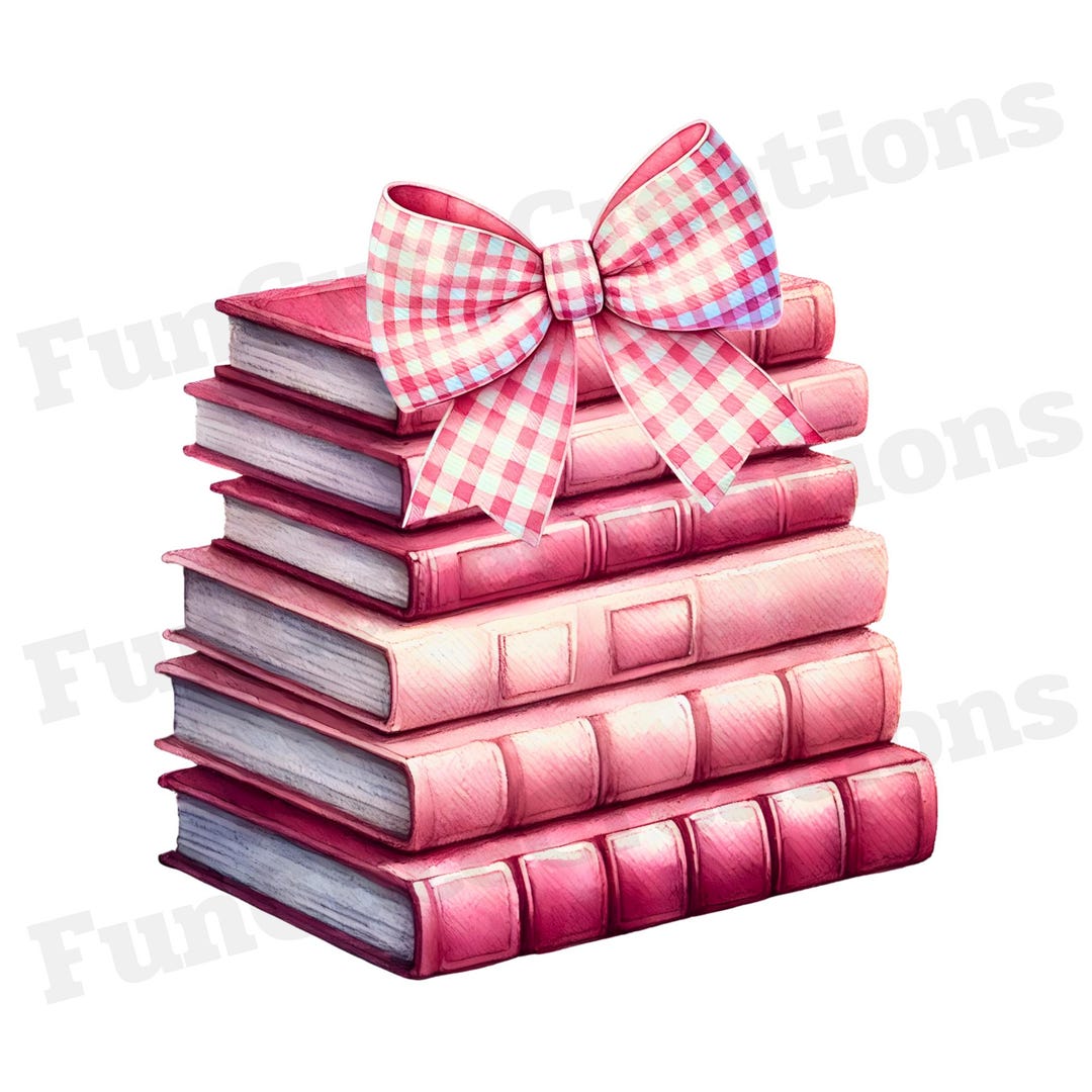 Coquette Stack of Books PNG, Coquette Bow Books, Pink Bow Books PNG ...