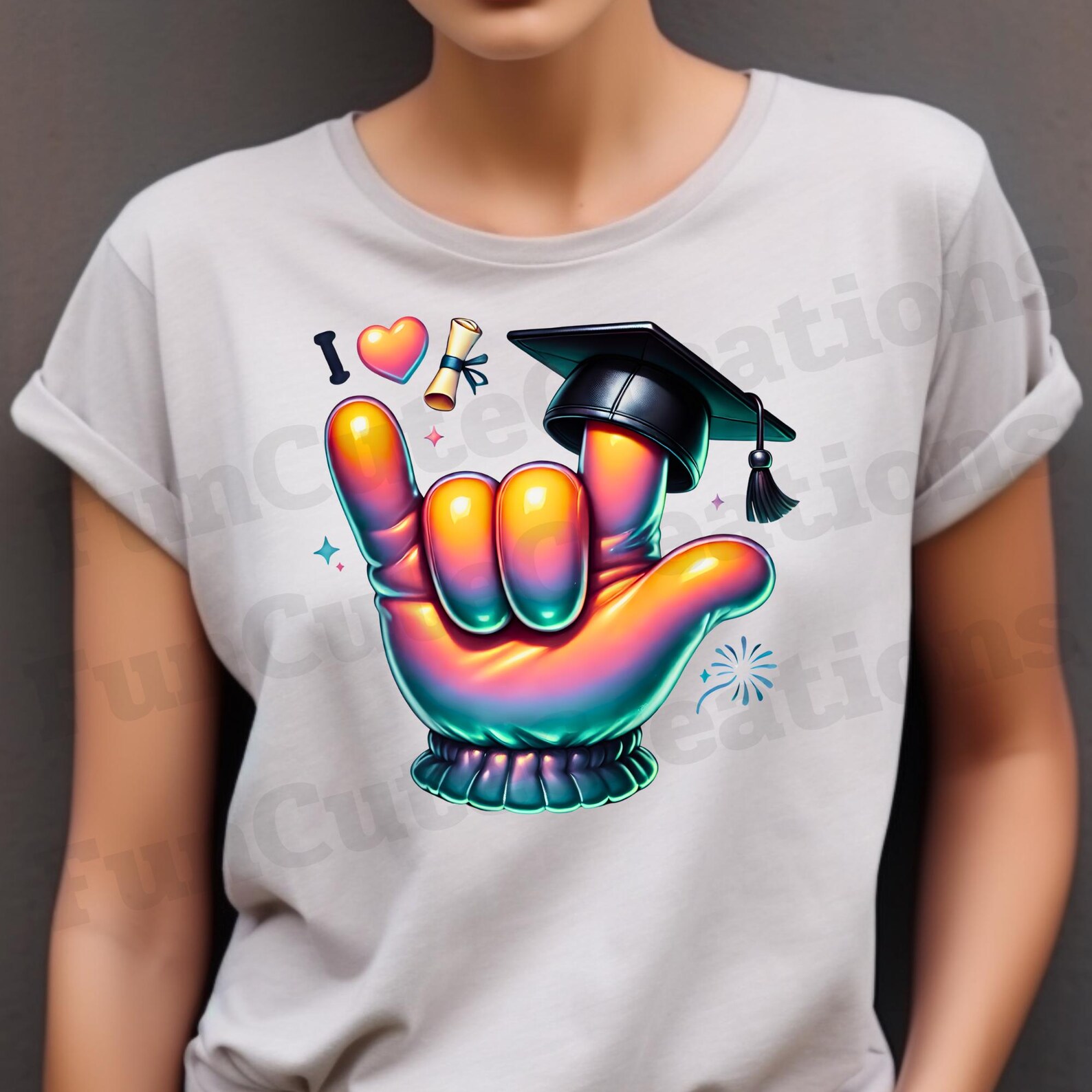 Graduation Cap Hand Glove I Love You ASL PNG, Graduation Cap and ...