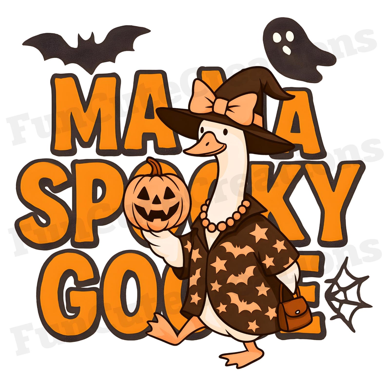 Mama Spooky Goose PNG, Halloween Goose PNG, Funny Halloween Goose ...