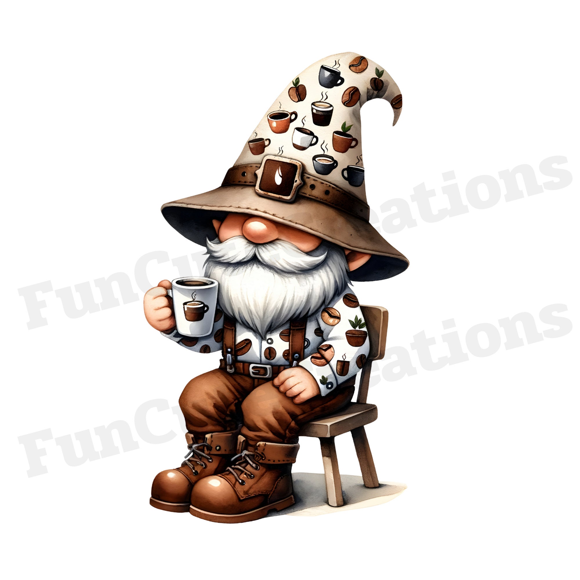 Coffee Gnome Clipart, Coffee Clipart, Coffee Bean Gnome, Cafe Gnome PNG ...