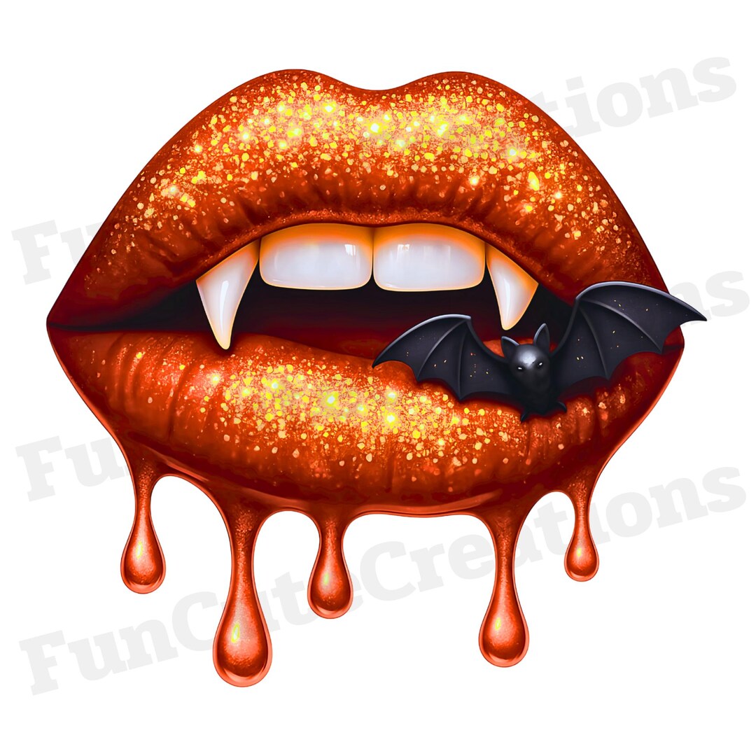 Vampire Kiss Dripping Lips PNG, Halloween Lips PNG, Spooky Lips PNG ...