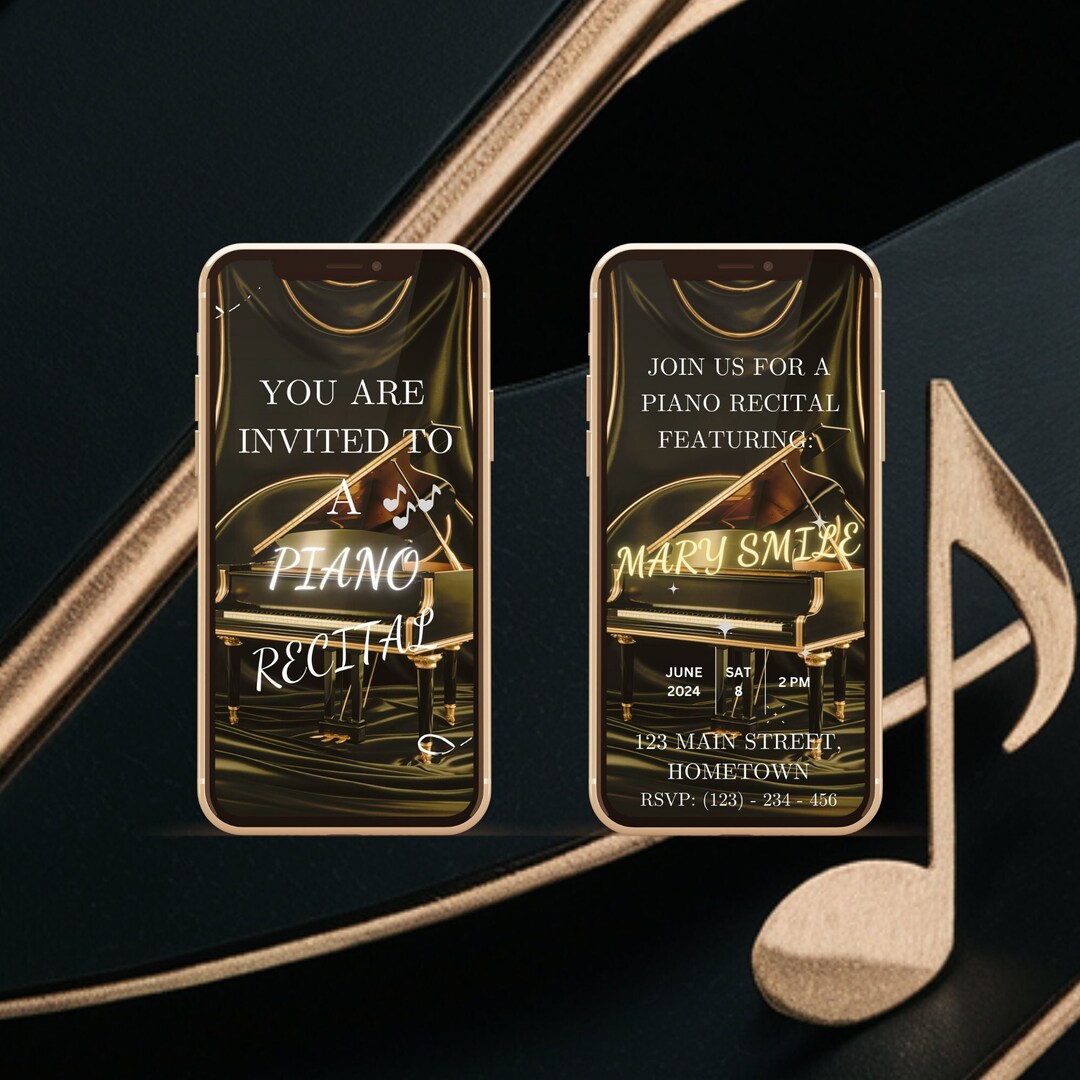 Piano Recital Invitation, Music Recital Invitation, Music Event ...