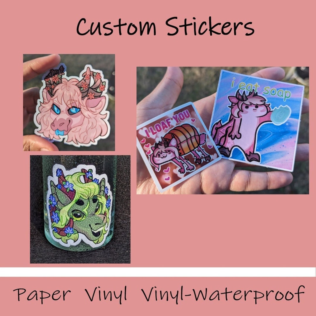 Custom Stickers - Cute Cheap Paper and Vinyl Furry Stickers for ...