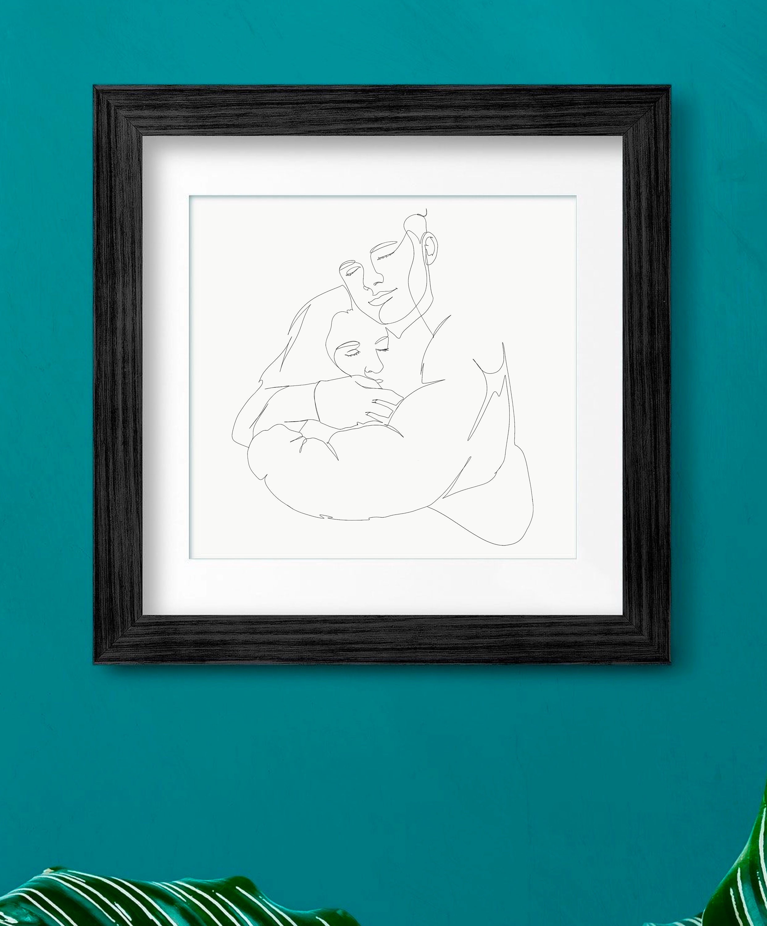 Custom Best Friend Portrait, Custom Line Drawing, Best Friends Gift ...