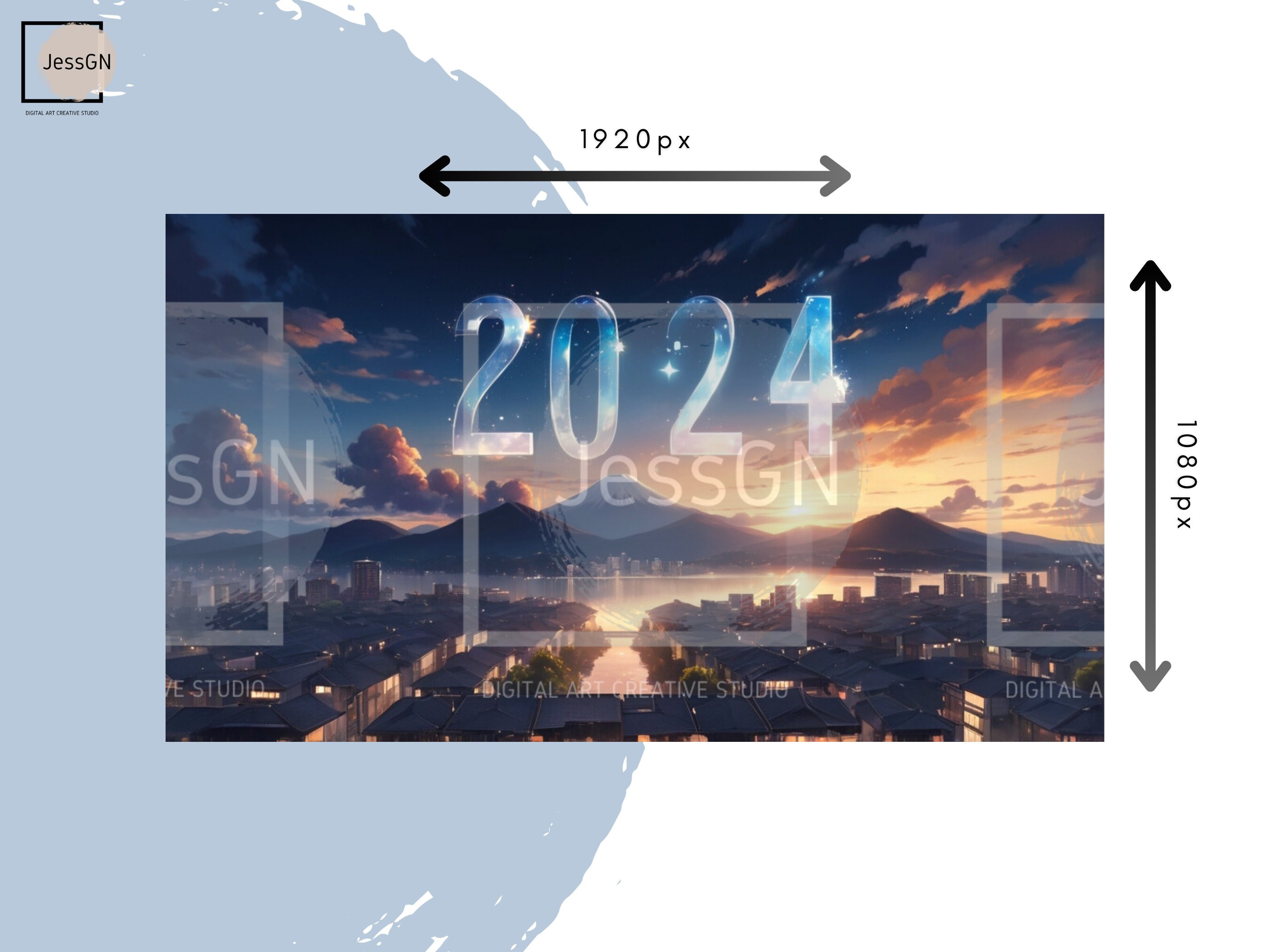 Desktop Background Wallpaper Happy New Year 2024 Digital Download - Etsy