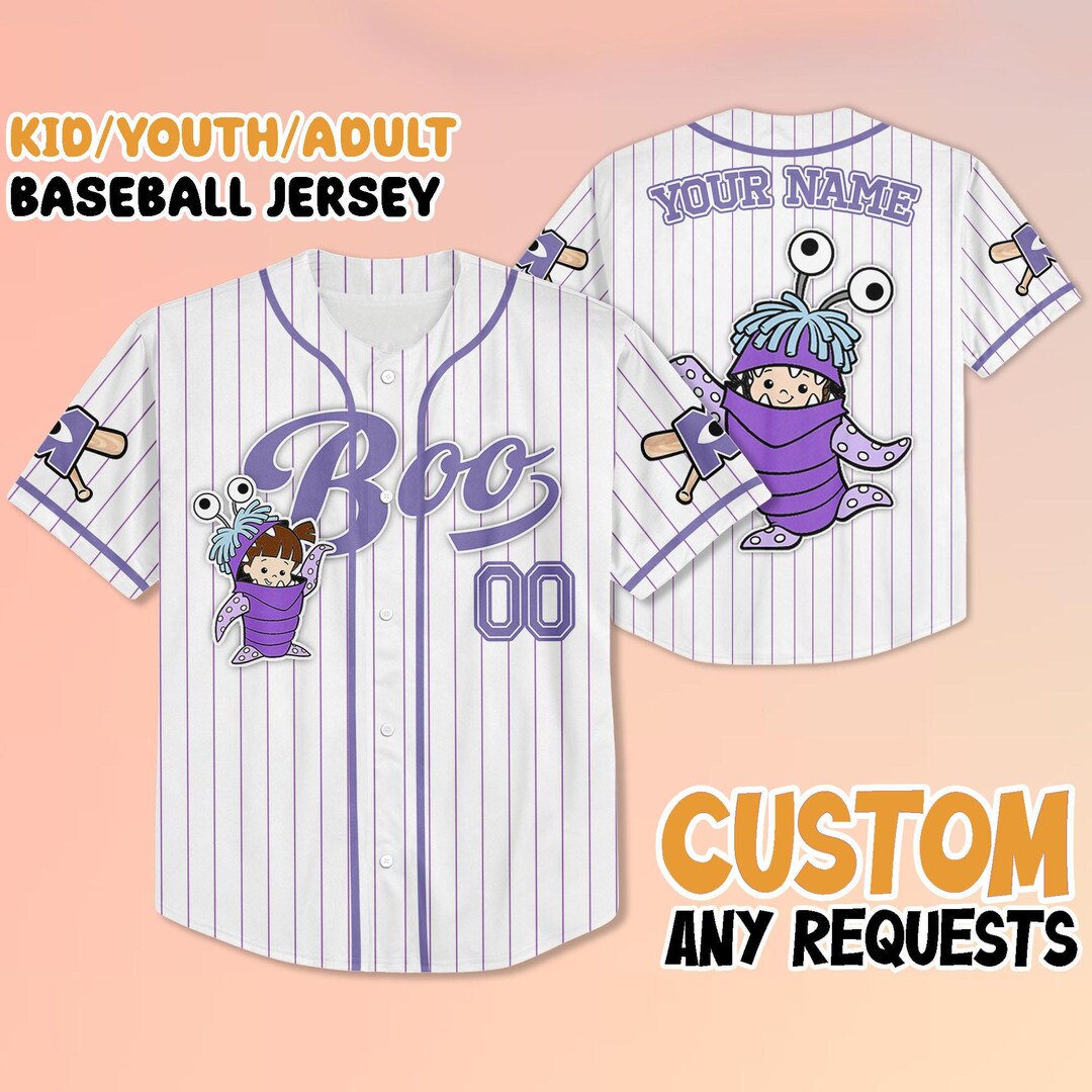 Custom Disney Monster Inc Boo Baseball Jersey, Disney Monster Inc Boo ...