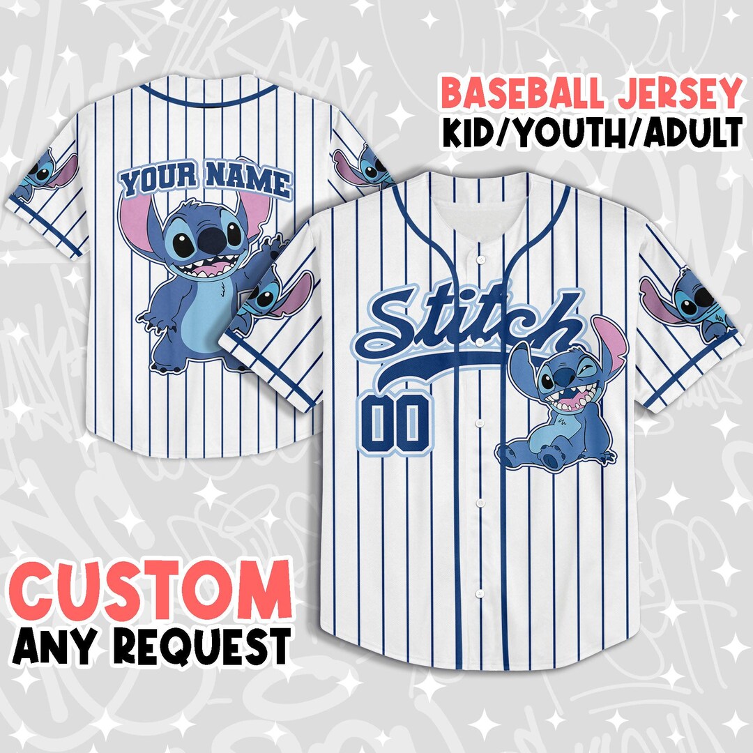 Personalized Stitch Baseball Jersey, Custom Disney Lilo and Stitch ...