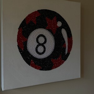 Star 8 Ball 10x10in, Rhinestone Art - Etsy