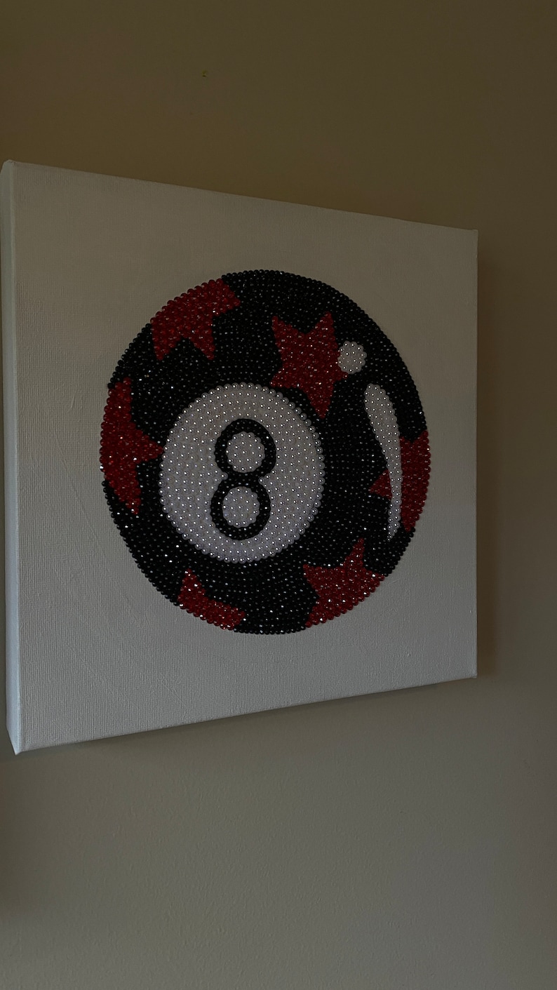 Star 8 Ball 10x10in, Rhinestone Art - Etsy