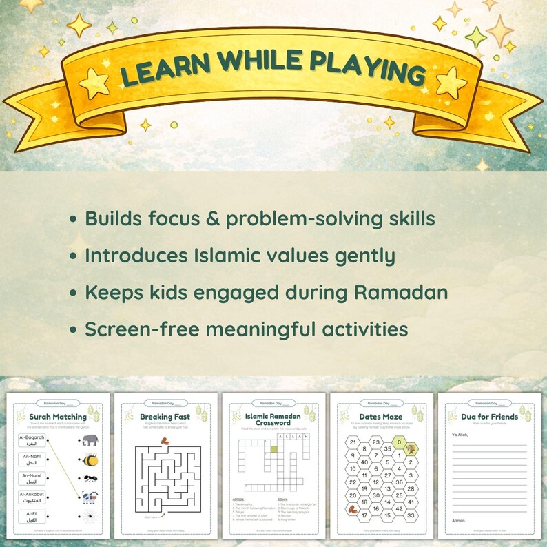 Ramadan Activity Book for Kids 2026 | Islamic Printable Worksheets ...