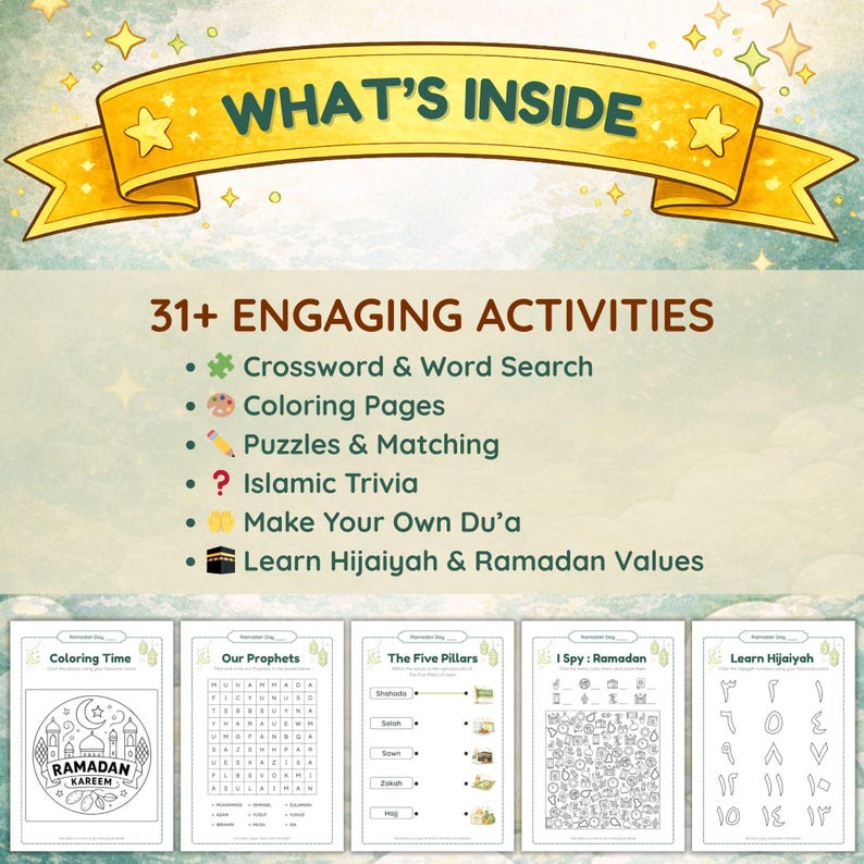Ramadan Activity Book for Kids 2026 | Islamic Printable Worksheets ...