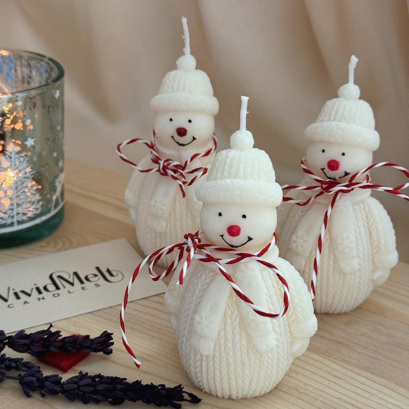 Snowman Candle - Etsy