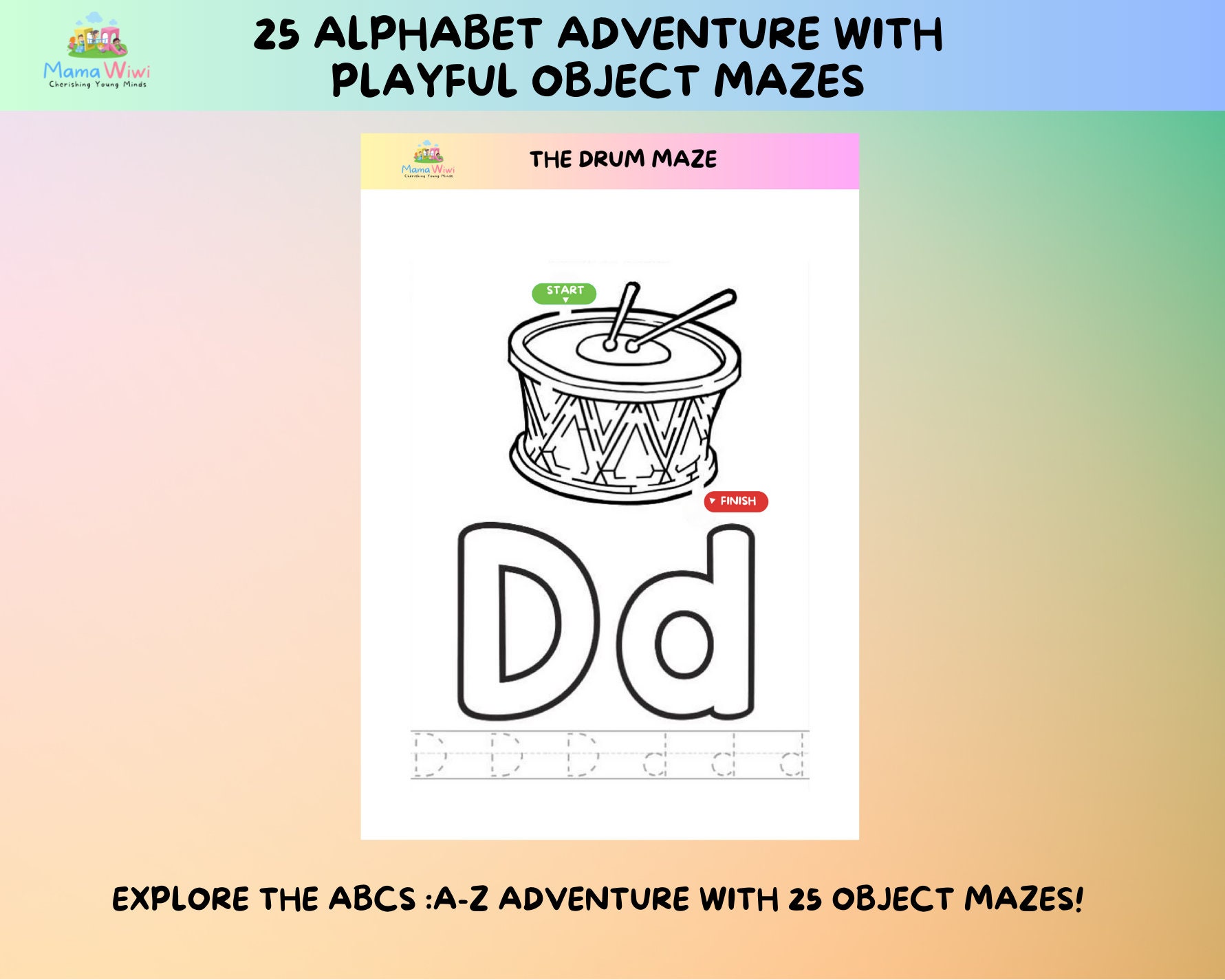 Printable Object Mazes With 25 Alphabets, Kids Activity, Tracing ...