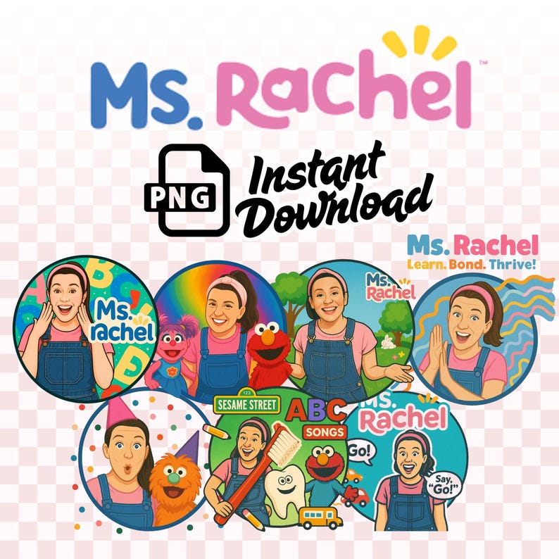 Ms. Rachel Design PNG Download Transparent Background | Instant ...