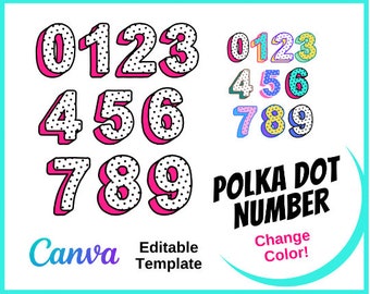 Polka Dot Alphabet Canva Template: Customizable Letter Designs (digital ...