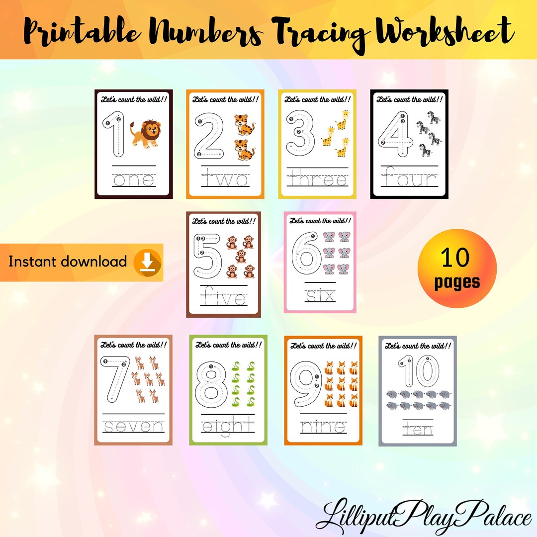 Trace & Count Math Worksheet Learn to Count Numbers Trace Numbers and ...