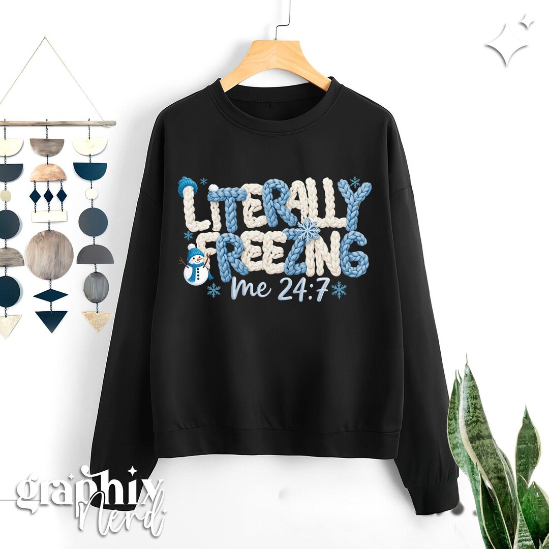 Literally Freezing PNG | Faux Yarn Literally Freezing Winter Png |cozy ...