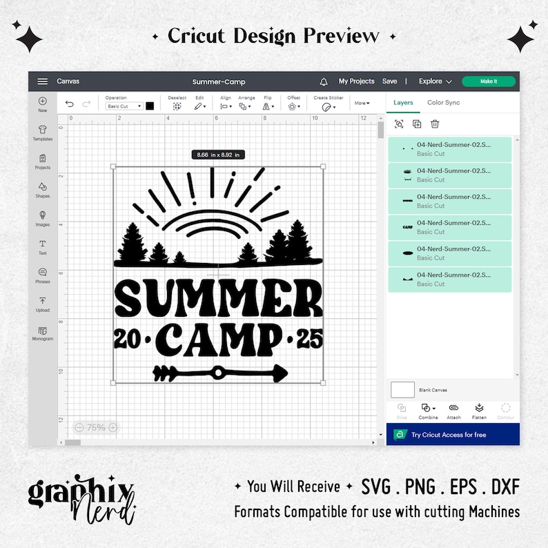 Summer Camp 2025 (svg, Png, Pdf, Eps, Dxf), Cricut Cut Files - Etsy