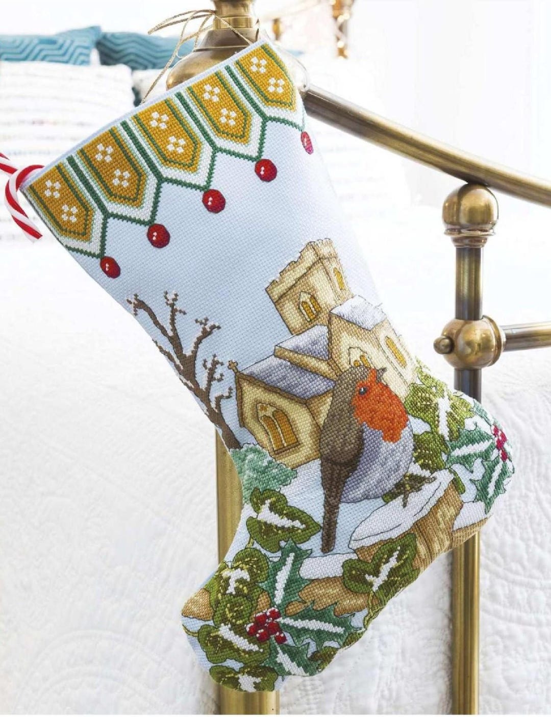 Counted Cross Stitch Pattern Robin Stocking PDF Digital File - Etsy