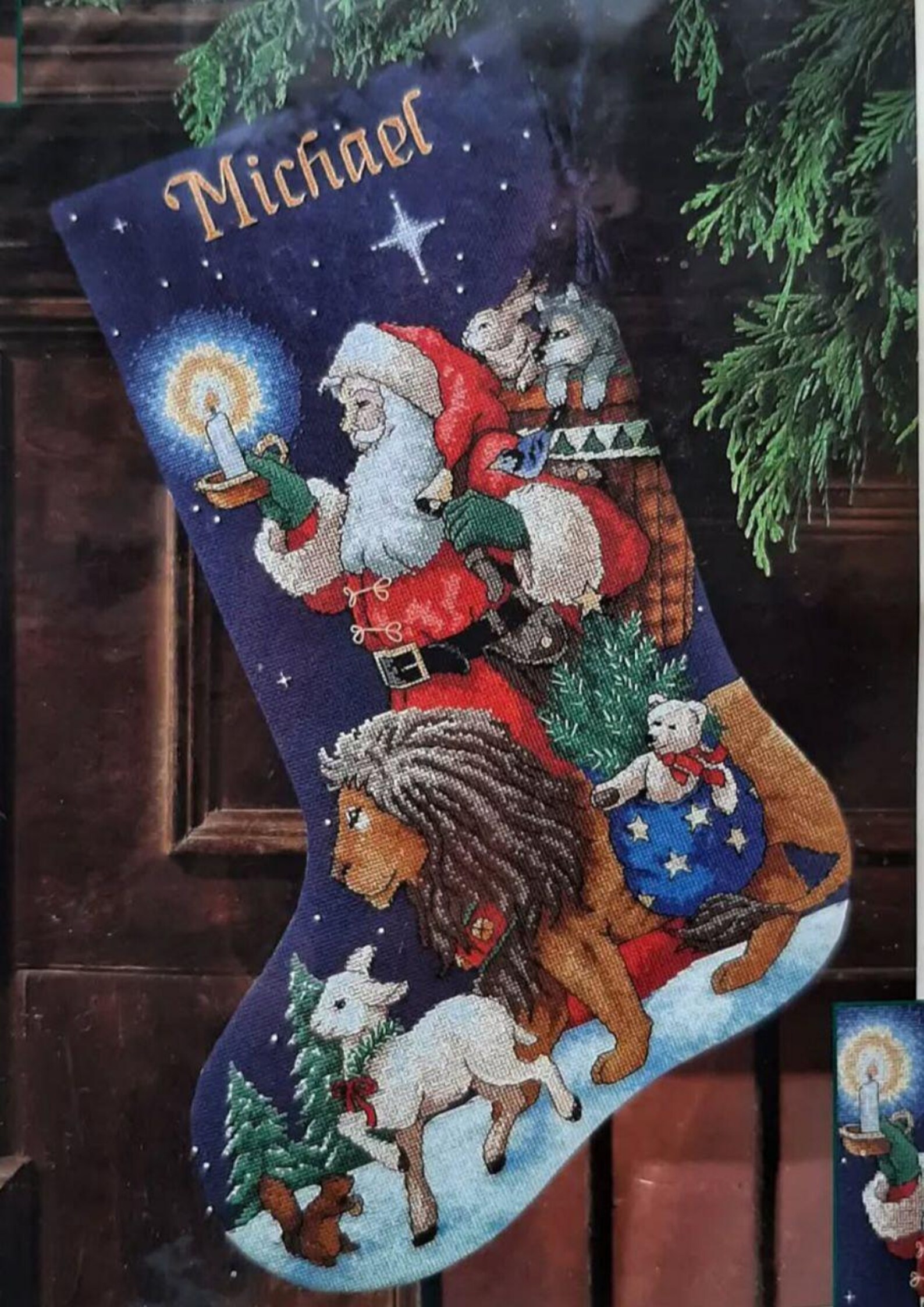 Cross Stitch Pattern Santa's Animal Parade Stocking PDF Digital File - Etsy