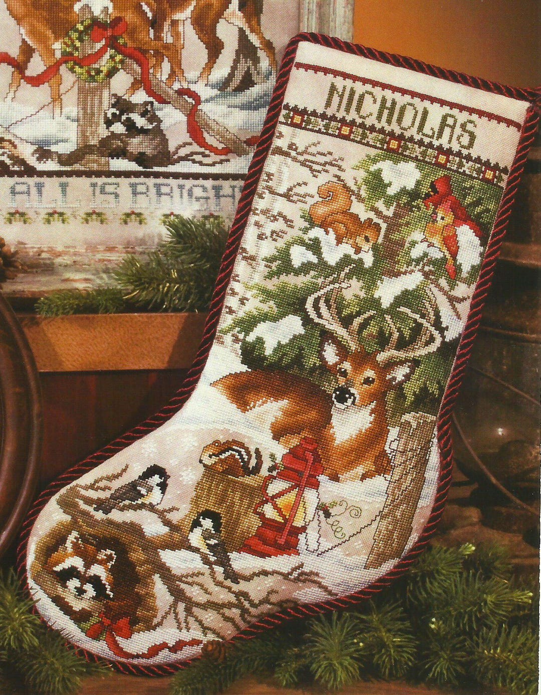 Counted Cross Stitch Pattern Winter Woodland Stocking PDF Digital File ...